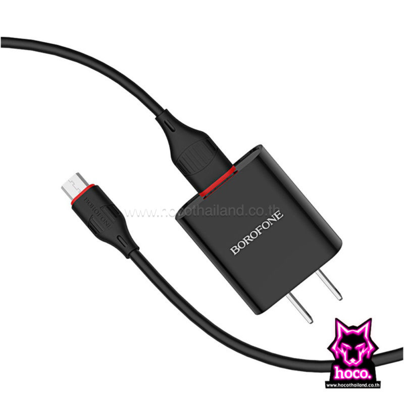 Adapter 2.1A Micro BA20(Black)-ที่ชาร์จ Borofone – HOCO Thailand