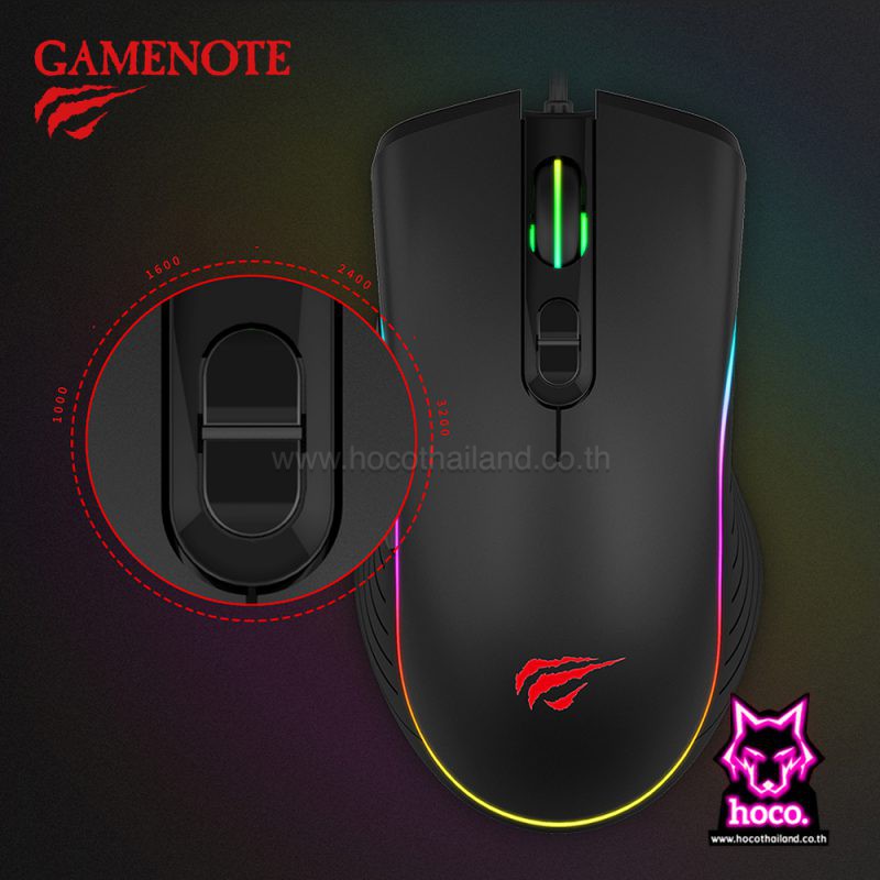เมาส์ Gaming Mouse MS1006(Black)- Havit – HOCO Thailand