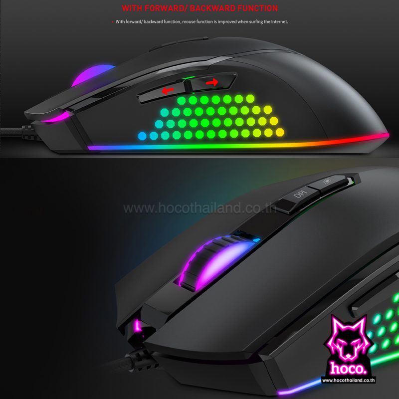 เมาส์ Gaming Mouse MS814(Black)RGB- Havit – HOCO Thailand