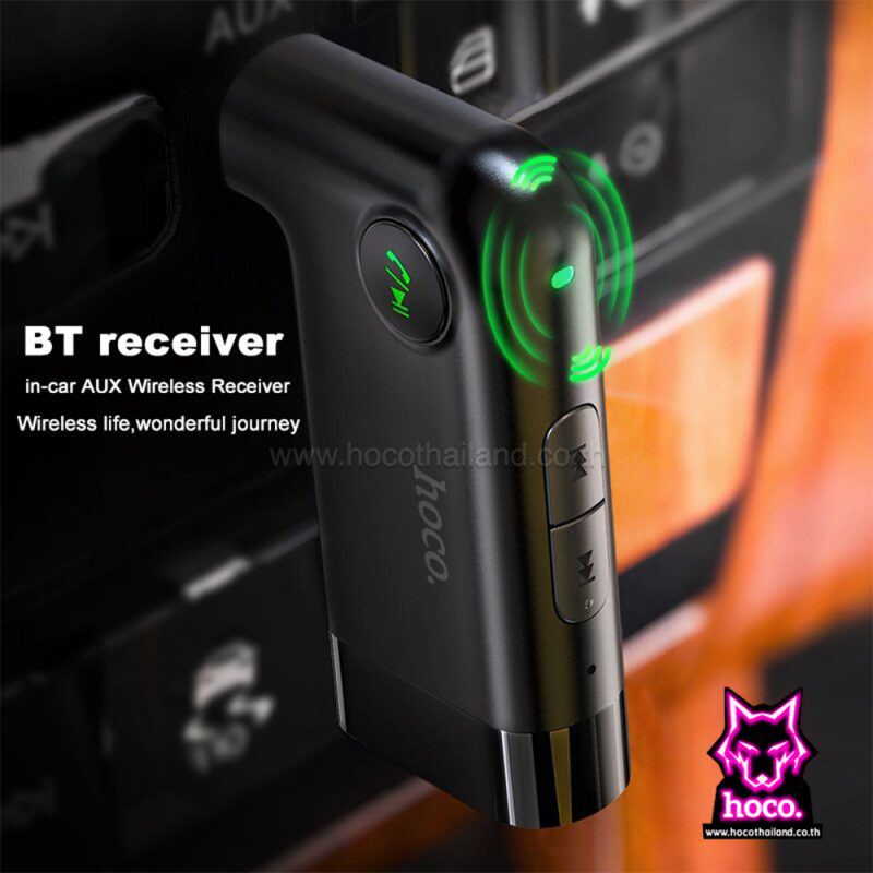 ตัวรับสัญญาณ bluetooth to 3.5mm E53(Black)-Hoco – HOCO Thailand