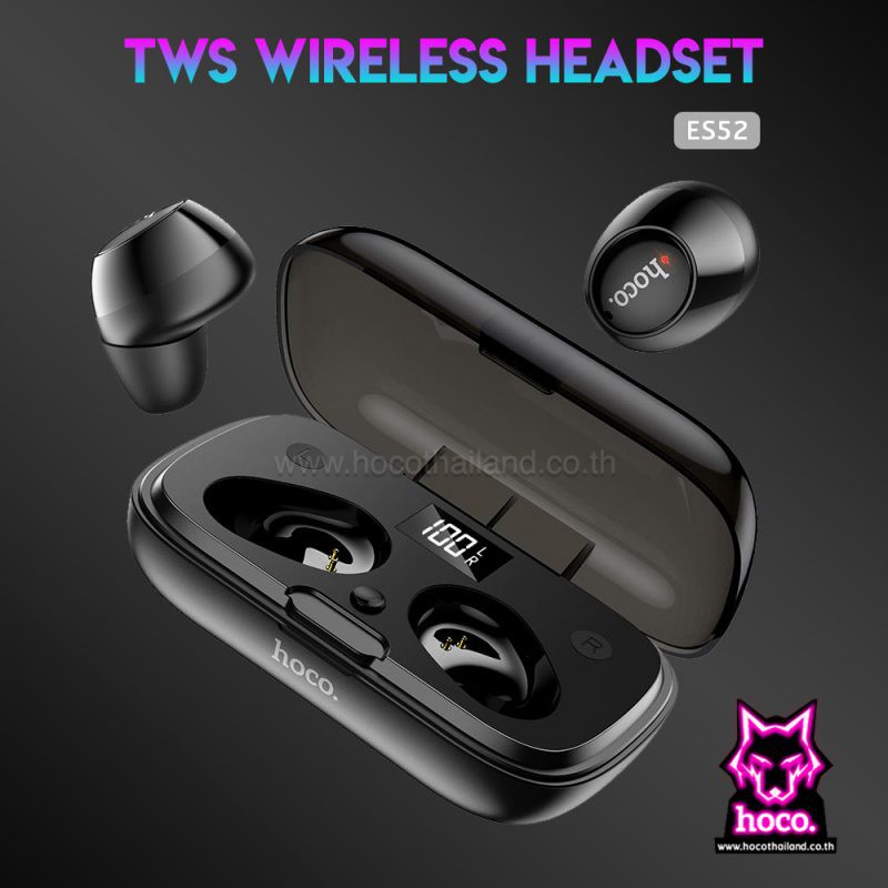 หูฟัง บลูทูธ TWS ES52(Black)-Bluetooth Hoco – HOCO Thailand