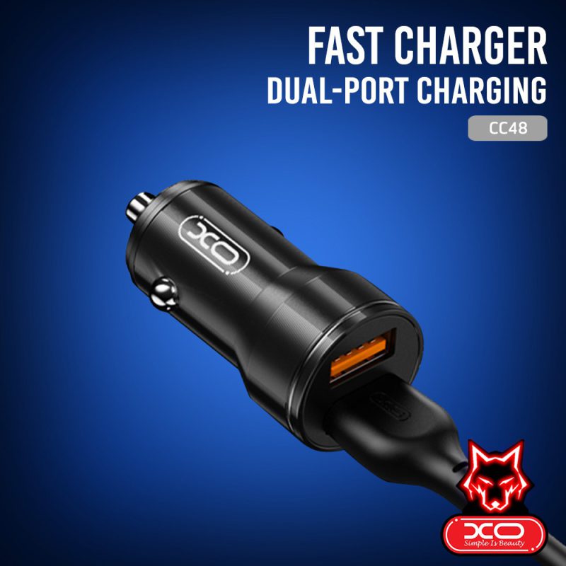 ที่ชาร์จในรถ CC48(Black)-Car Charger XO – HOCO Thailand