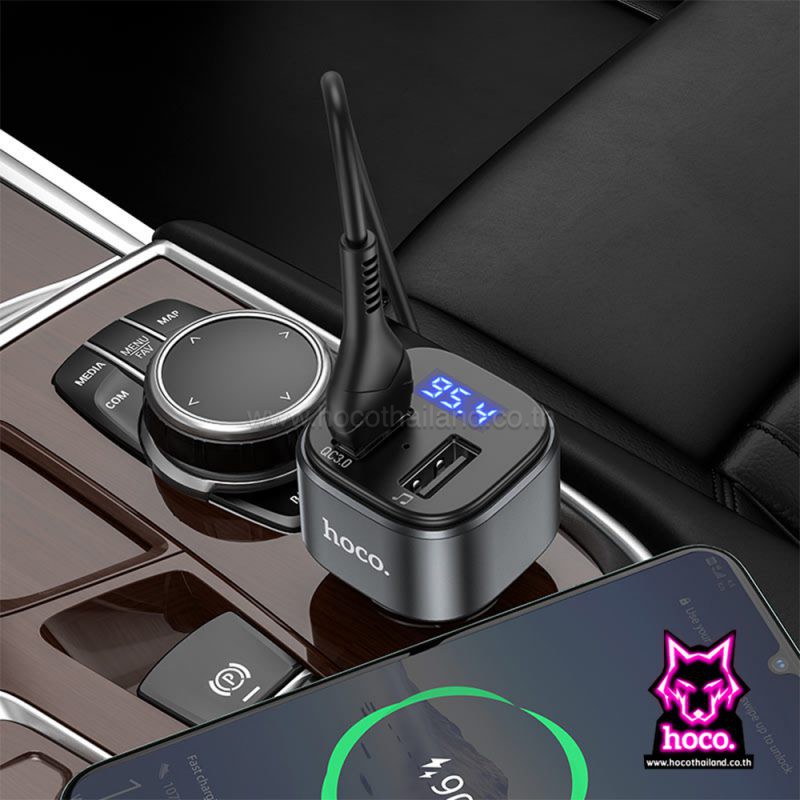ที่ชาร์จในรถ Bluetooth FM E67(Black)-Car Charger Hoco – HOCO Thailand
