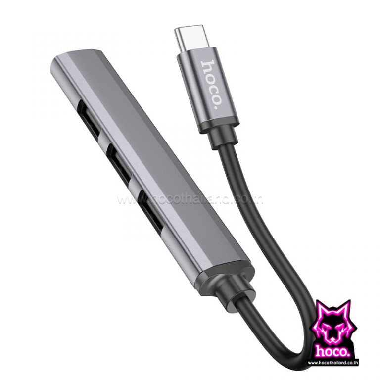 Type C Hub 4Port HB26(Gray)-อุปกรณ์เพิ่มช่องต่อUSB Hoco – HOCO Thailand